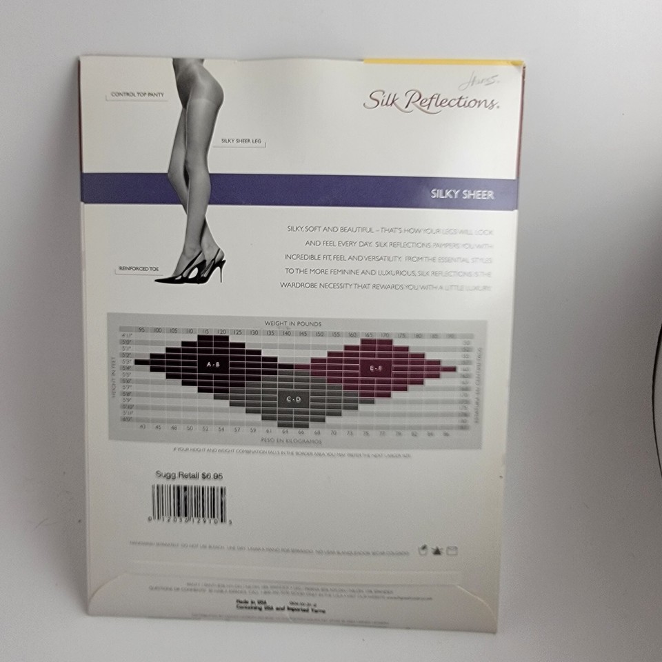 Hanes Silk Reflections Pantyhose Silky Sheer White Style 718 SIZE:AB | eBay