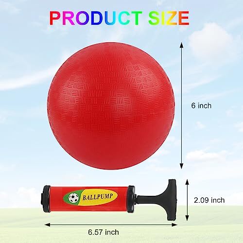 24Pcs Playground Balls 6 Inch Kick Ball Red Dodgeball Bouncy Inflatable ...