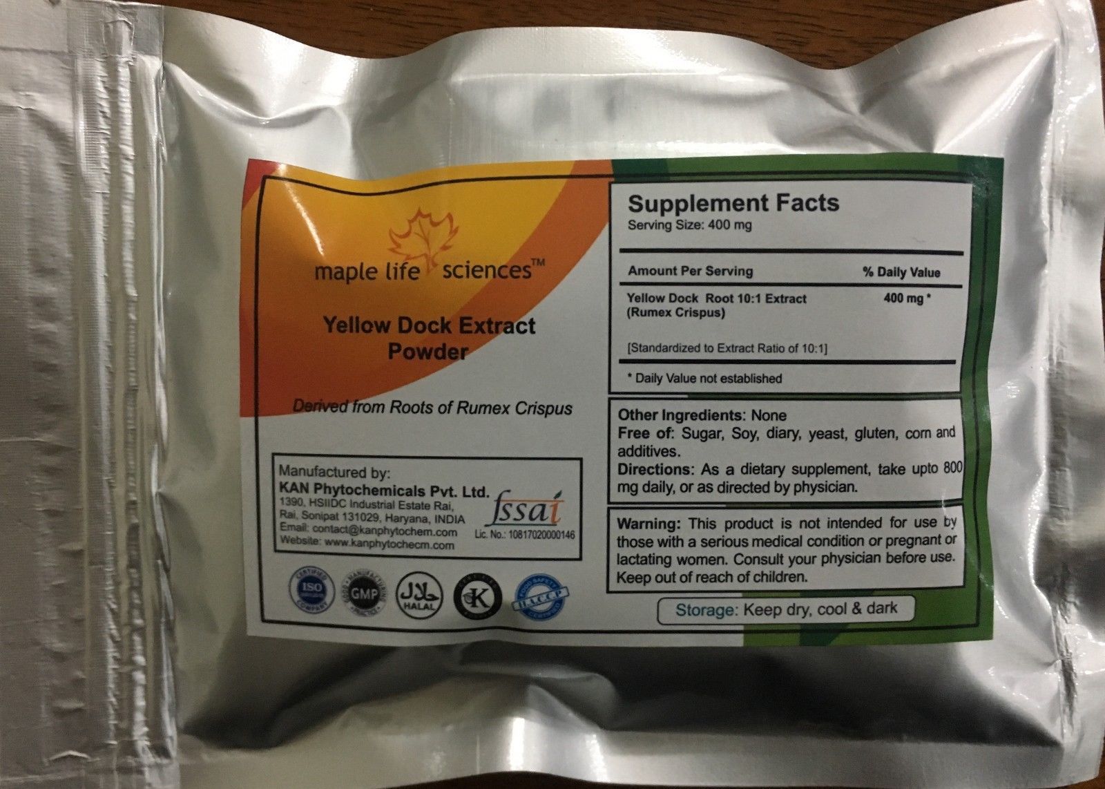 Yellow Dock Root Extract 10:1 Powder Rumex Crispus Pure & High Quality ...