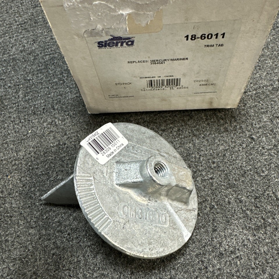 Mercury Outboard Lower Unit Trim Tab Sierra Anode 18-6011 31640a1 | eBay