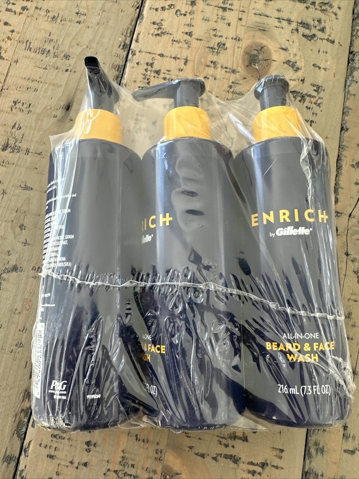 3x Bottle Enrich By Gillette Mens All In One Beard Face Wash 7.3 fl oz ...