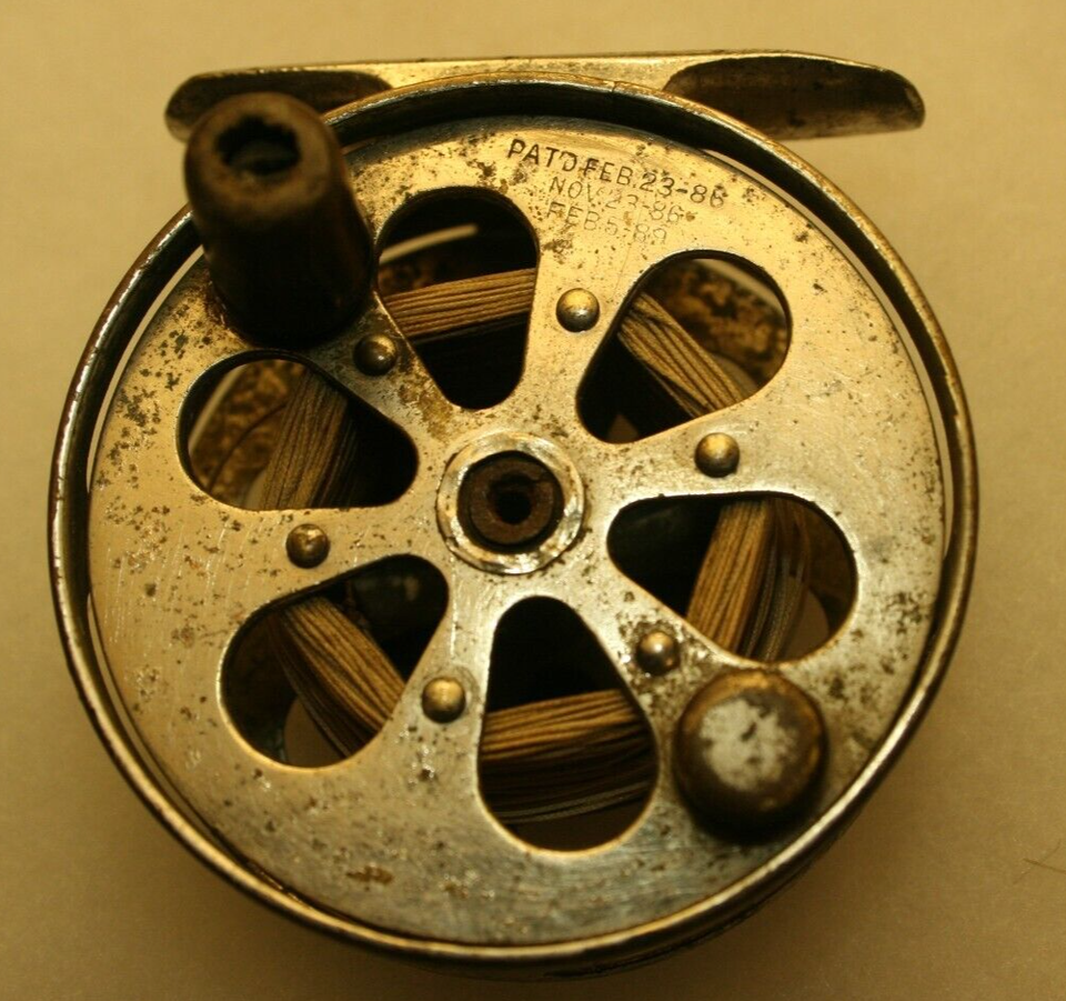 Vintage antique Meisselbach Expert all metal trout fly reel includes 3 ...