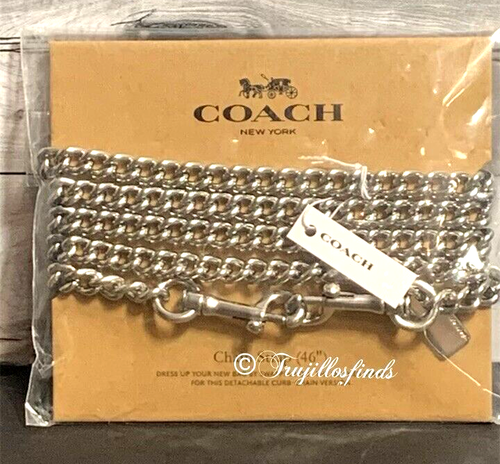 COACH 46" SILVER TONE CHAIN REPLACEMENT STRAP 31126 HANDBAG BAG ...