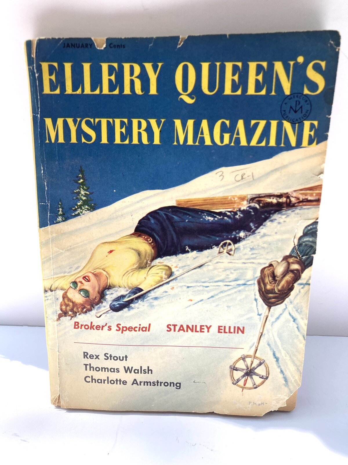 ELLERY QUEENS MYSTERY MAG, 1/1956 gga digest, Rex Stout, Ellin, EMSH ...