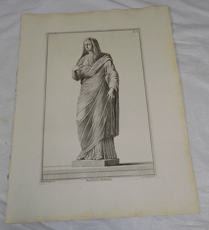 1734 Statue Print////MATRONA ROMANA, ROMAN GODDESS OF THE RIVER MARNE ...