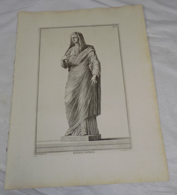 1734 Statue Print////MATRONA ROMANA, ROMAN GODDESS OF THE RIVER MARNE ...