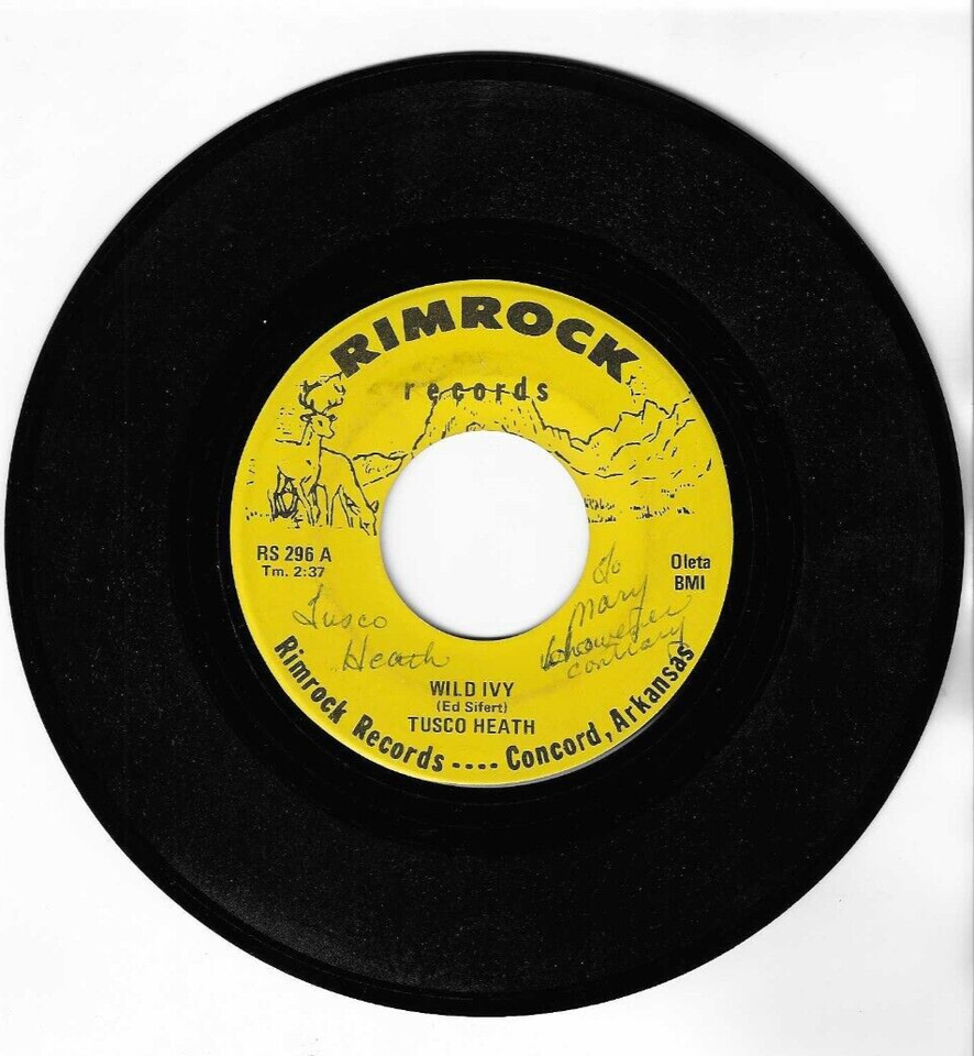 TUSCO HEATH - WILD IVY / THE OLD TRAILS - 1970s SIGNED 7" 45rpm VINYL ...