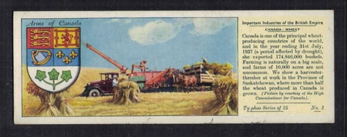 CANADA: WHEAT - 80 + year old English Trade Card # 3 | eBay