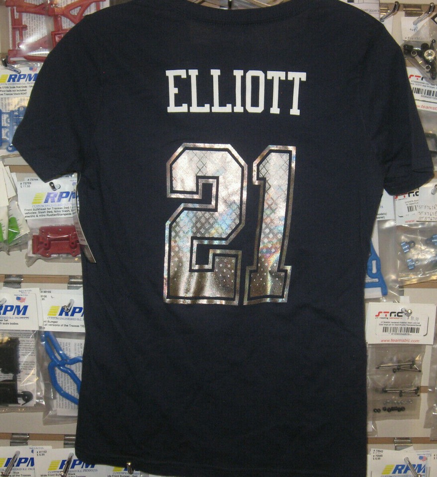 DALLAS COWBOYS WOMEN'S FALLON ELLIOTT #21 V- NECK T SHIRT SHORT XS NEW ...