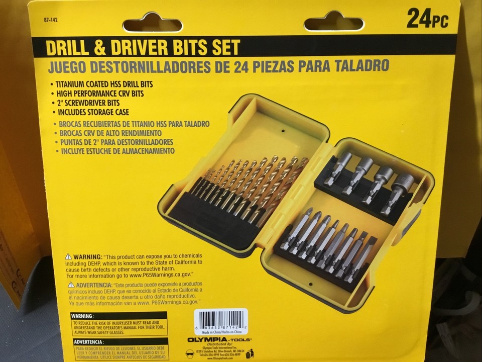 Olympia Tools 24Pc Drill Driver Titanium Bit Set, 87-142 | eBay