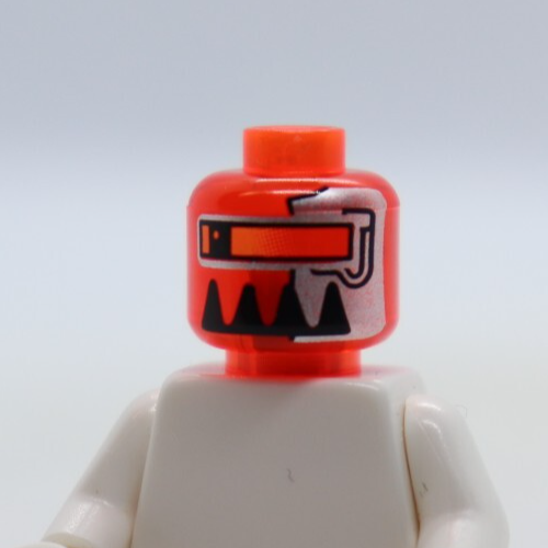 HEAD -Trans-Neon Orange Alien Robot Magma 8971 Agents LEGO® Minifigure ...