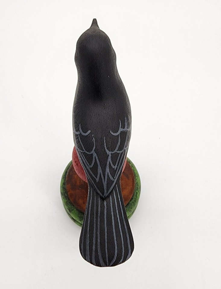 Vtg M.K. Manfred Scheel Wood Carved CROW Blackbird PA Dutch Style Folk ...