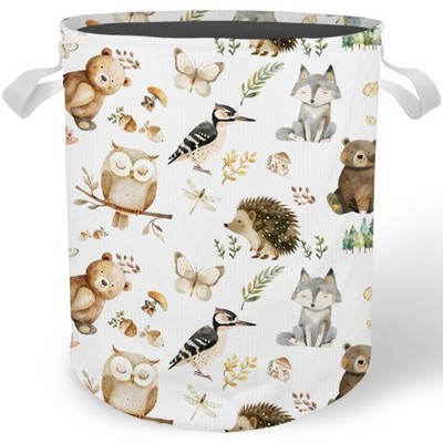 Animal Nursery Laundry Basket Hamper, Toybox for Boys Girls, Forest ...
