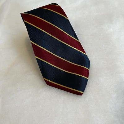 VTG JPress Repp Tie 100% Silk Made In Ireland Navy Red Gold Stripe | eBay