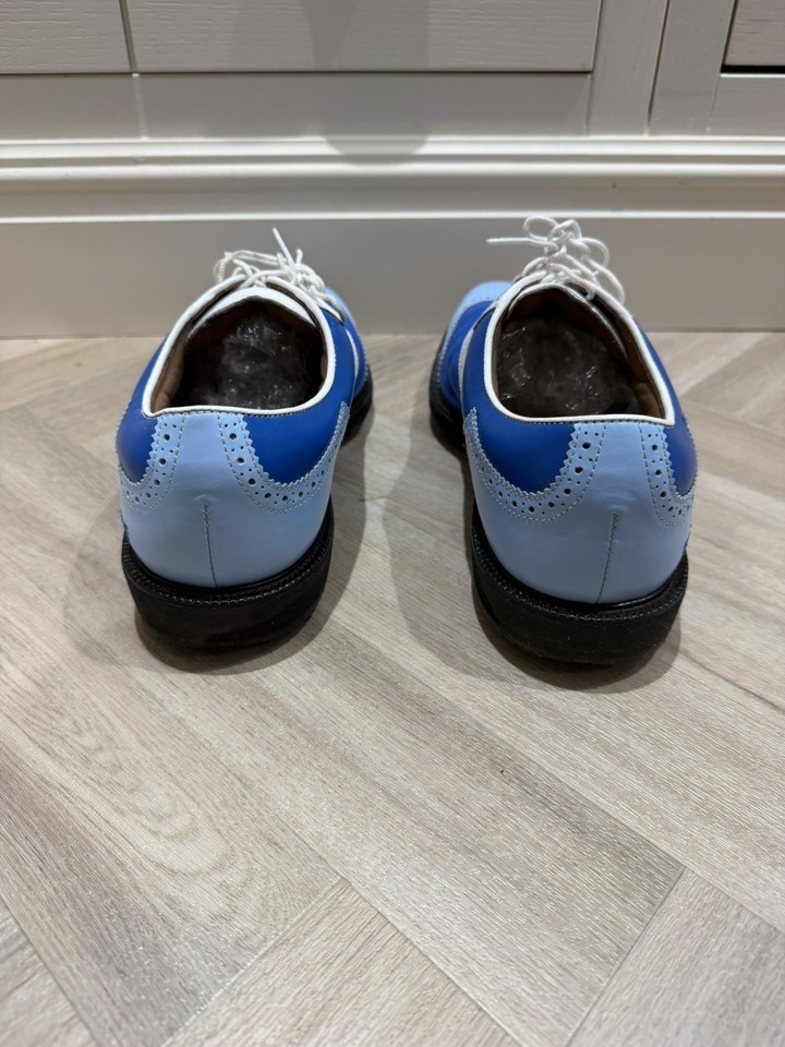FootJoy Icon White / Blue Leather Golf Shoes UK 9.5 M - Rare . | eBay UK