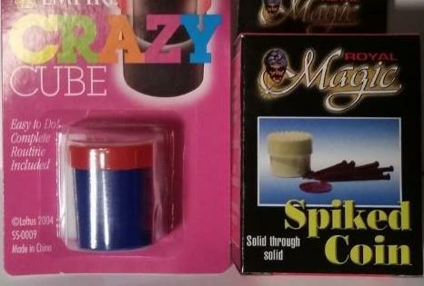 Royal Magic SPIKED COIN magic trick plus Crazy Cube mental magic ...