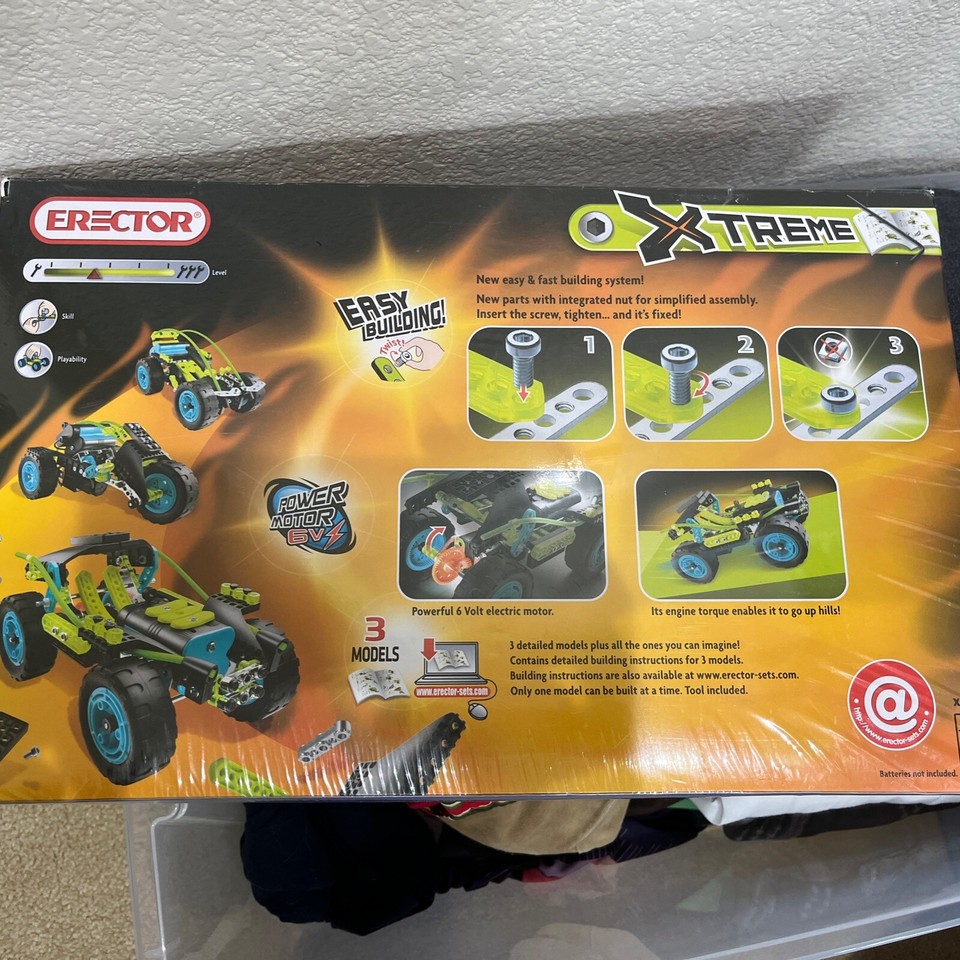building toy Erector Extreme 3 Model Set - Power Motor - 160+ Pieces ...
