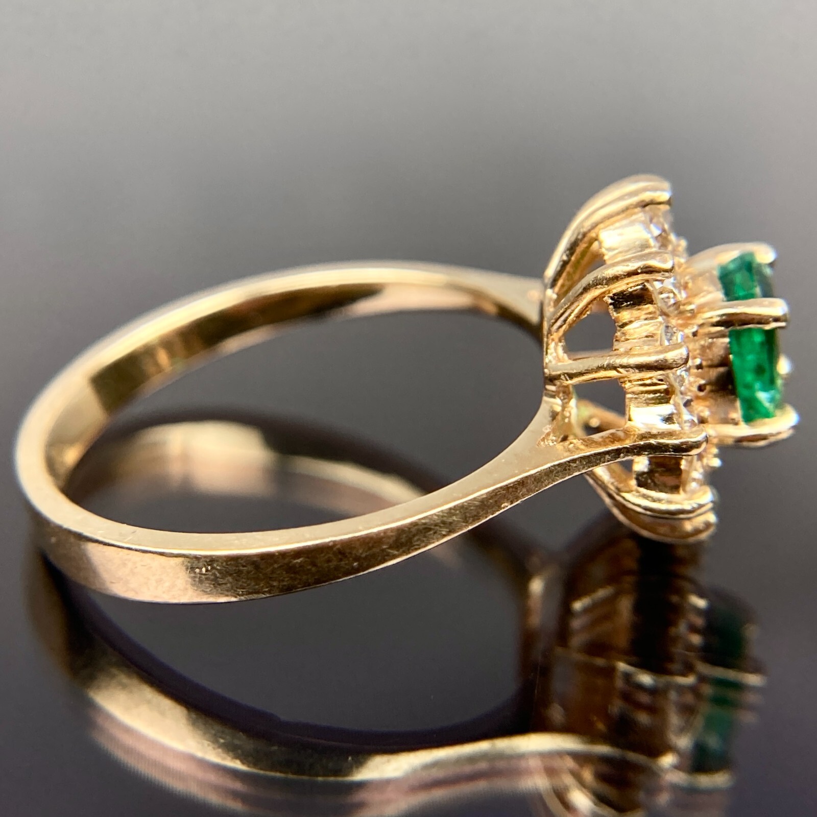 EFFY BH 14k Emerald & Diamond Halo Yellow Gold Ring Size 6 | eBay