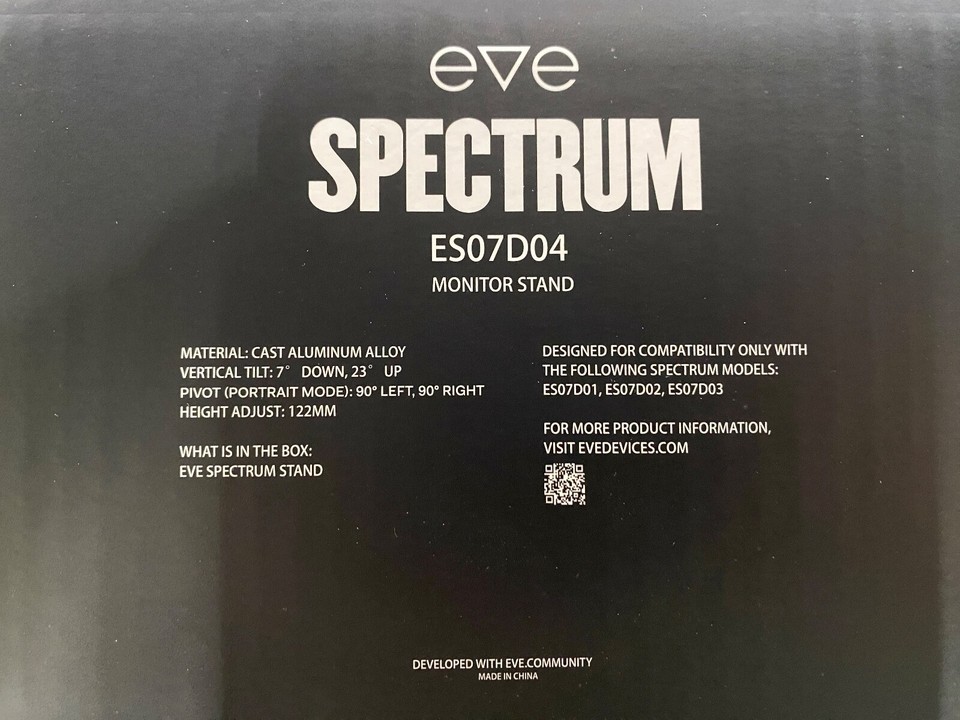 Eve Spectrum ES07D03 27" Glossy 4k 144Hz Gaming Monitor with Eve Stand ...