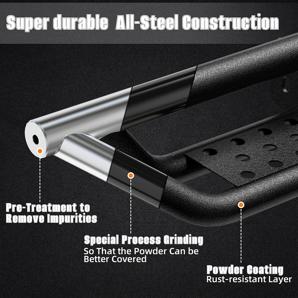 Running Boards Fit 2010-2024 Toyota 4Runner Side Steps Nerf Bar Rails ...