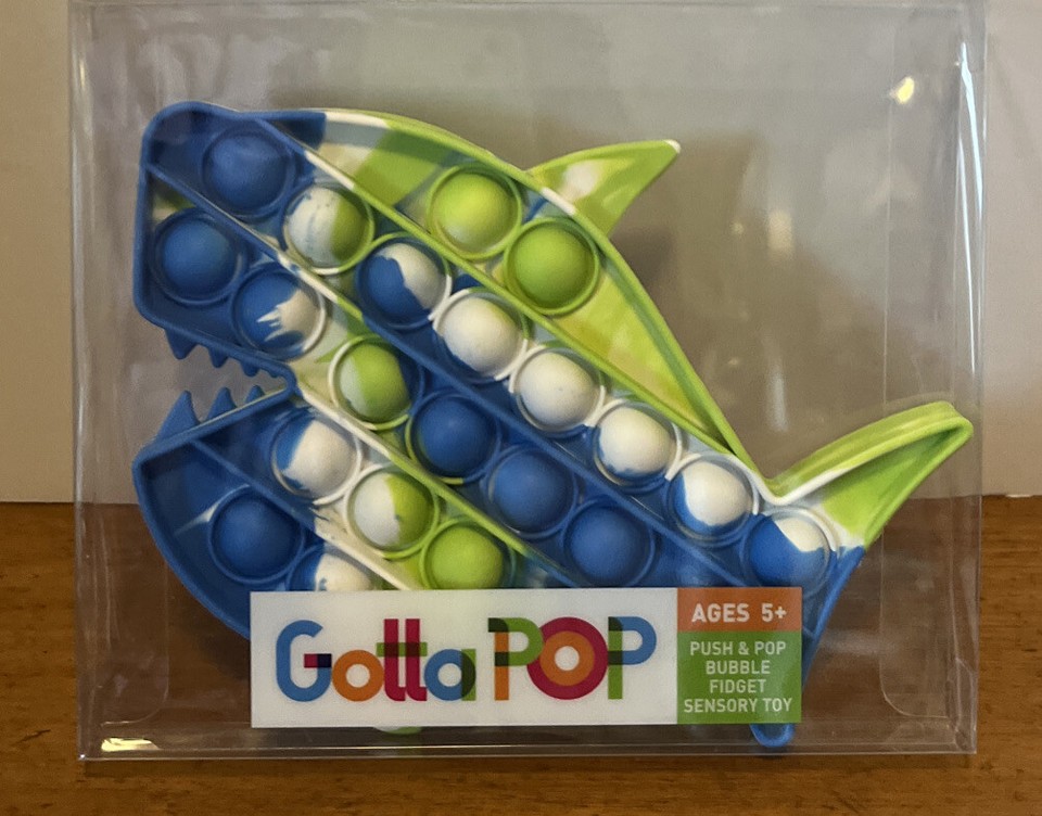 Gotta Pop Shark Blue White New Bubble Fidget Sensory Toy Popper Push ...
