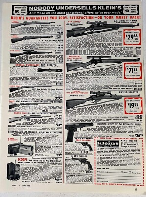 Kleins Sporting Goods ~ Vintage Ad 1963 ~ Military Surplus Rifles ...
