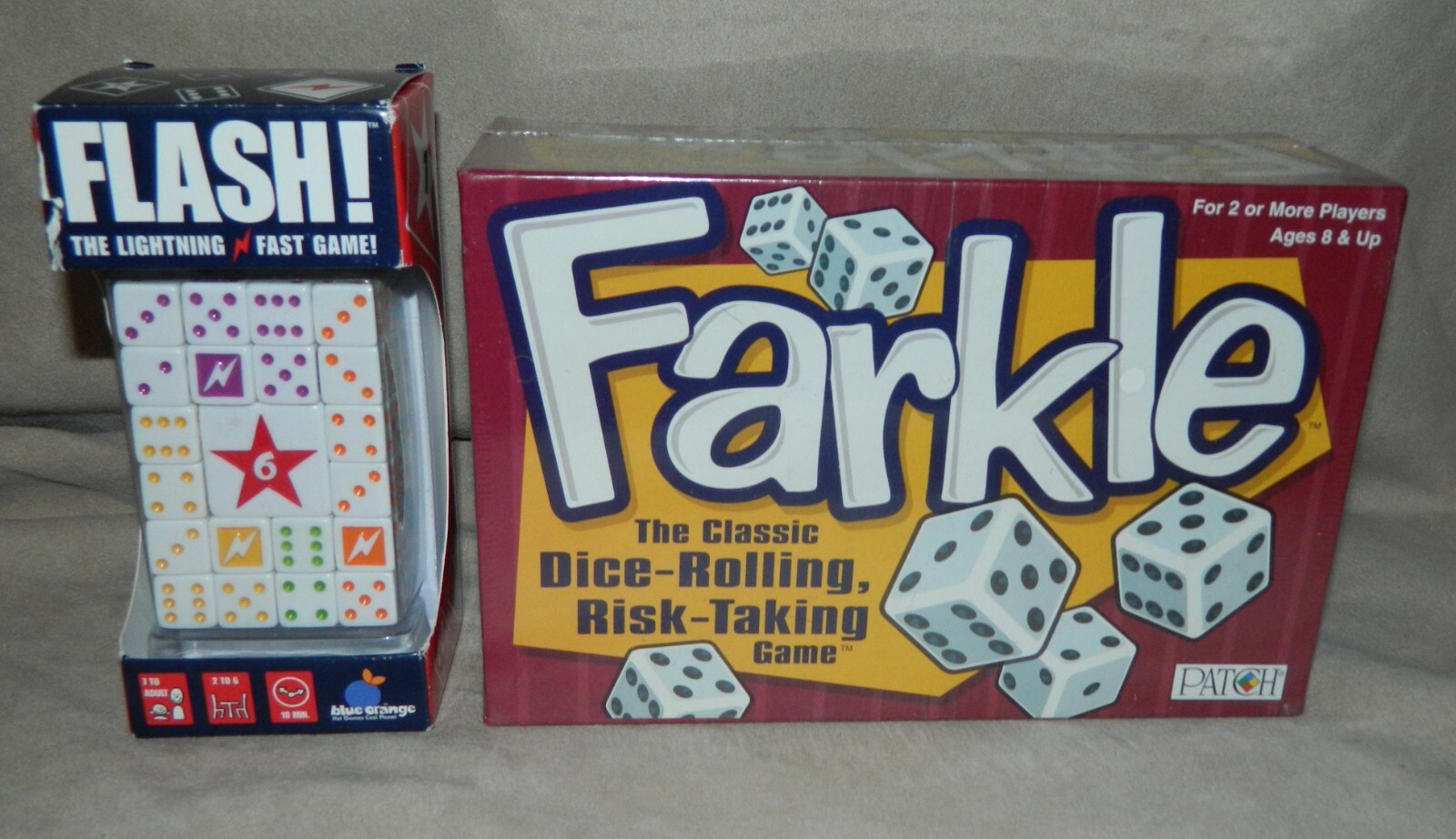 2 Dice Games-Farkle & Flash-Both New & Sealed-Dice Rolling-Risk Taking ...