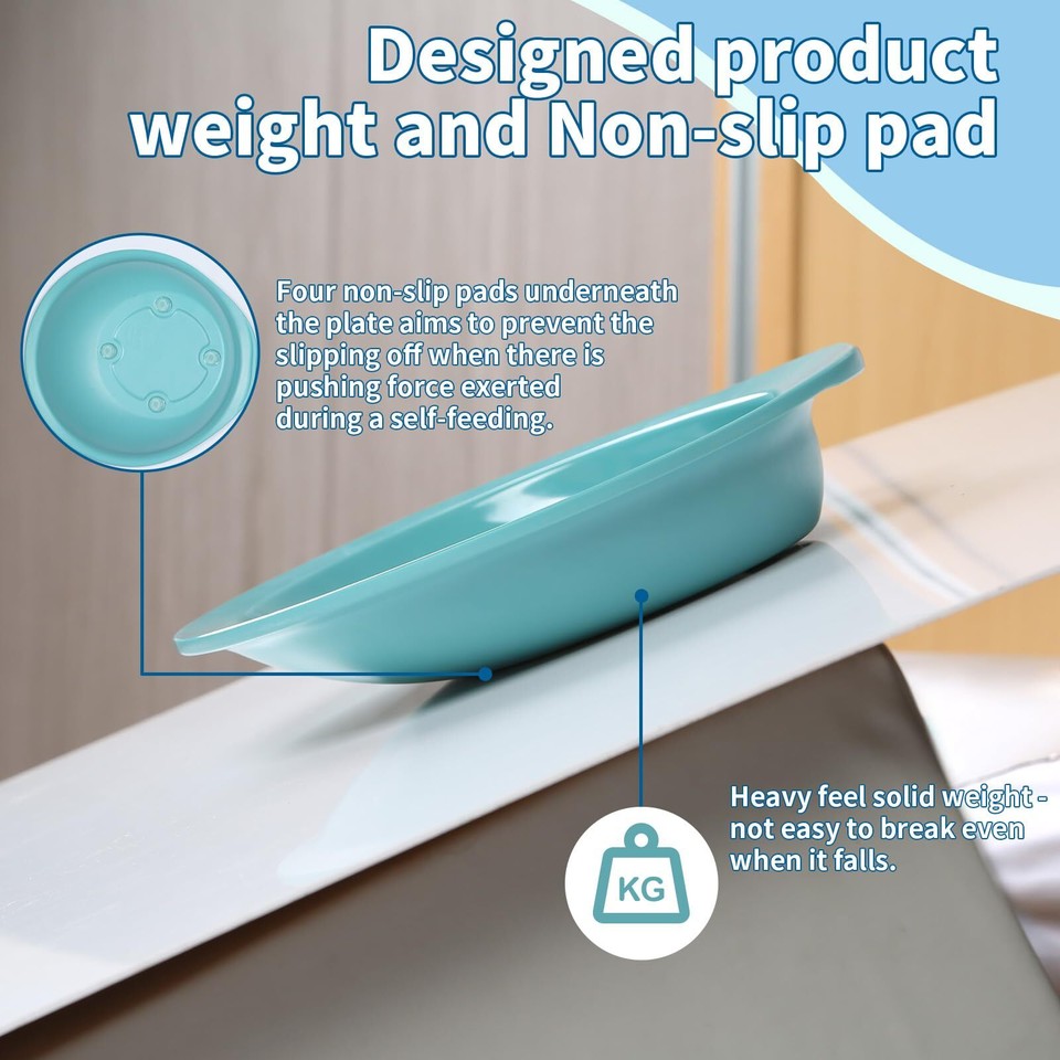 Adaptive Utensils Scoop Compartment Deep Dinnerware with Extra Wall ...