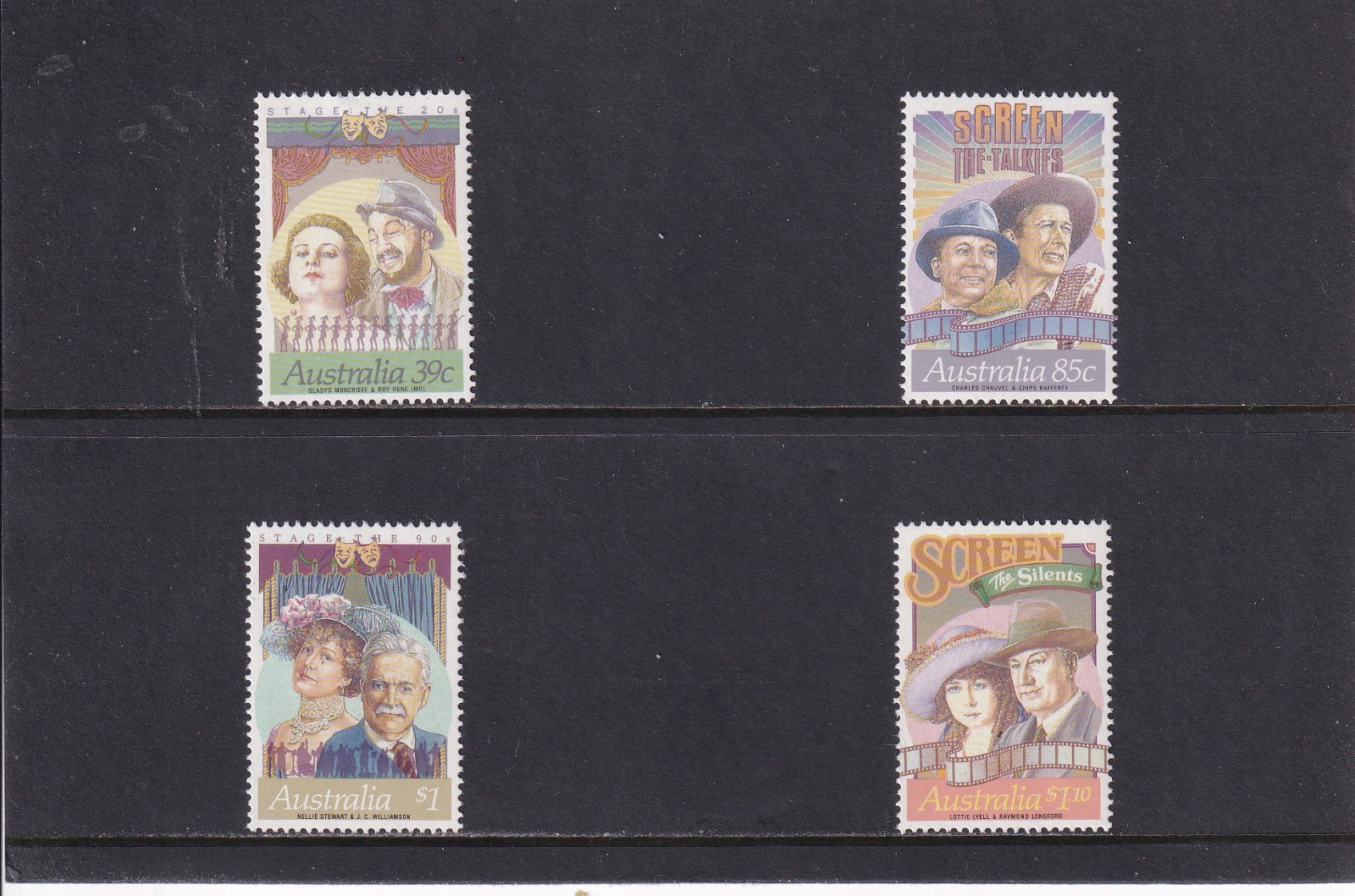 AUSTRALIA 1989 Stage & Screen Personalities SG 1208/1211. Mint Never ...