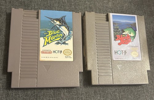 NES The Blue Marlin Nintendo 1991 & The black Bass Video Game Lot ...