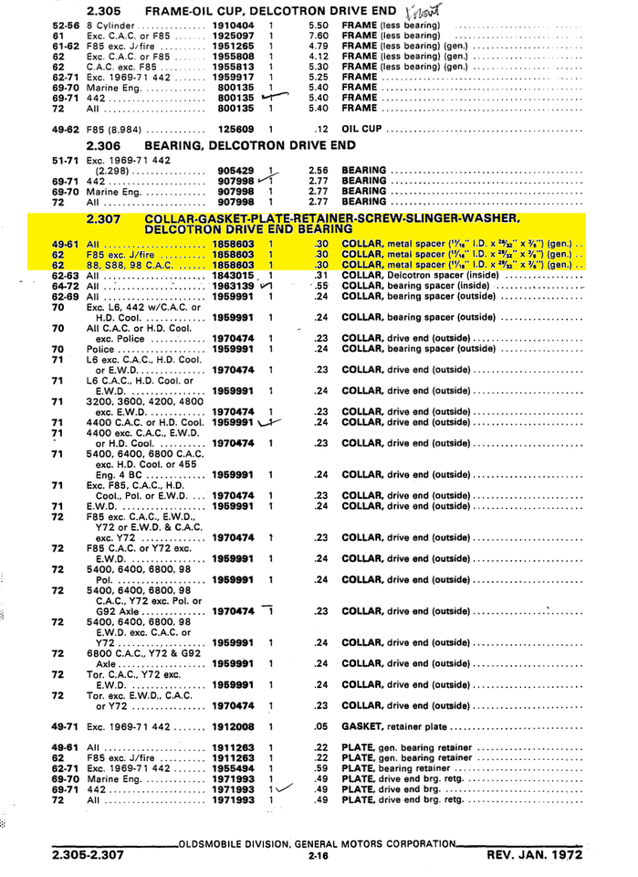 NOS 1938-62 Chevy Olds Pontiac Buick Generator Frame Collar GM 1858603 ...