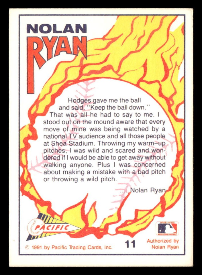 Gil Hodges / Nolan Ryan 1991 Pacific Nolan Ryan Texas Express I Card ...