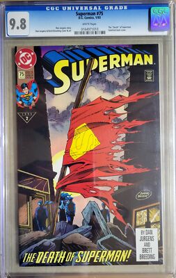 Superman 75 CGC 9.8 1st Print Doomsday Death DC Comics Direct Ed. 1993 ...