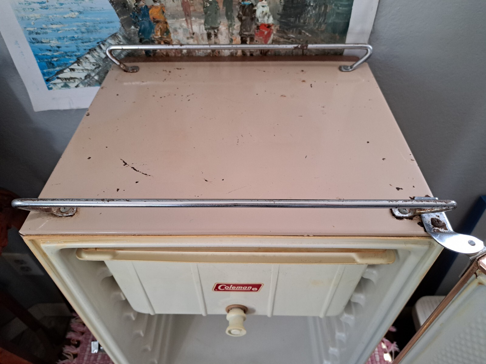 Vintage Coleman Cooler Stand Up Ice Chest 1970s 3 Way Convertible Faux ...