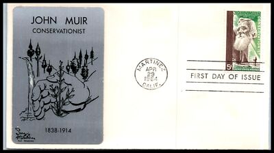 1964 John Muir conservationist 5c Sc 1245 FDC with Sarzin metallic ...