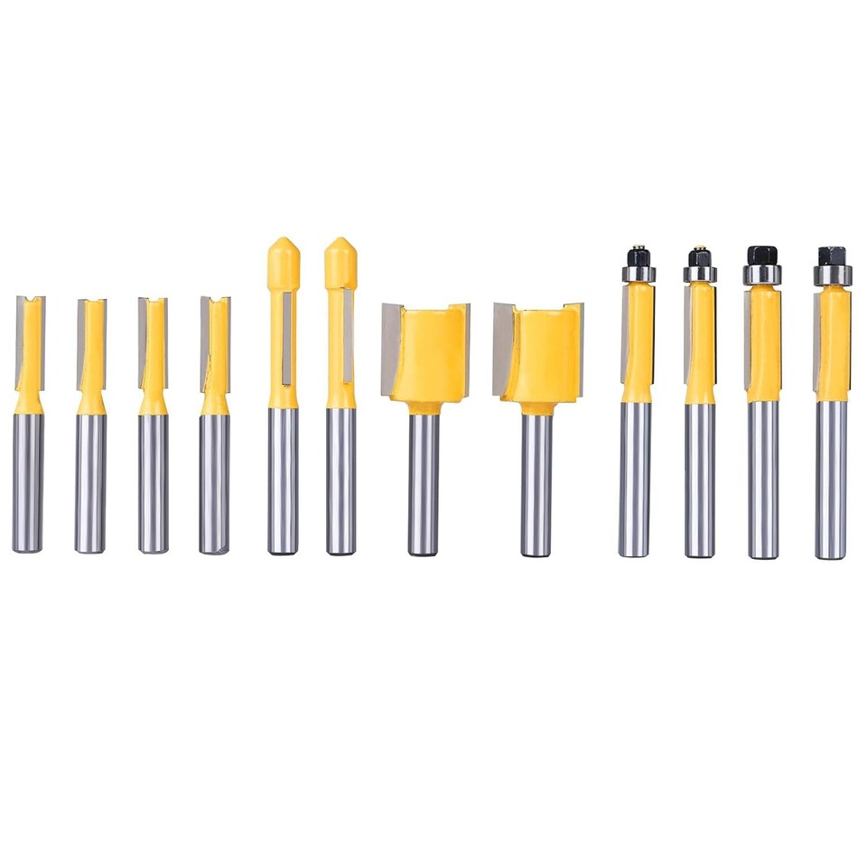 100 Pieces Router Bits Set 1/4" Shank Tungsten Carbide Edges in ...