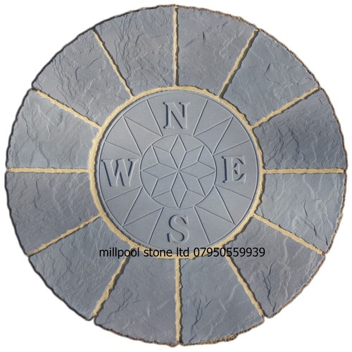 1.2m Char - Grey Compass Rotunda Circle Patio Paving slabs [Delivery ...
