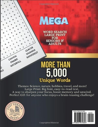 BIG 5000+ Unique Words MEGA Word Search for Senior & Adults: 334 LARGE ...
