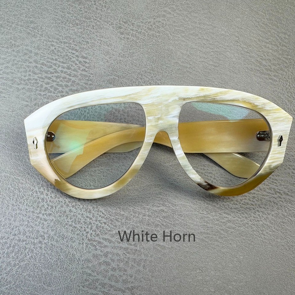 Eyeglass Frames Unique Vintage Oversize Pilot Handmade Horn Man Glasses Frames | eBay