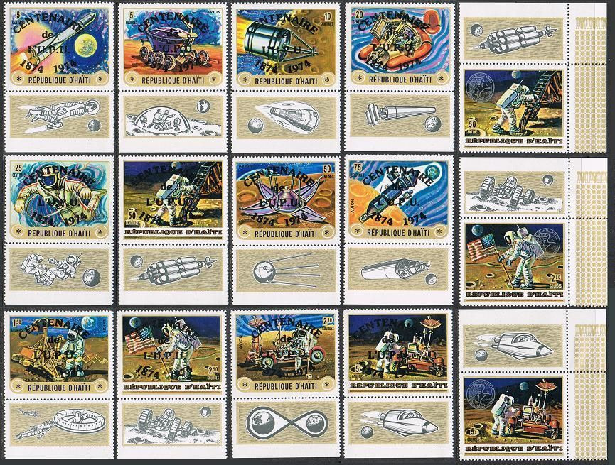 Haiti 668 note 2,15 stamps, MNH. Space Exploration USA-USSR. UPU-100 ...