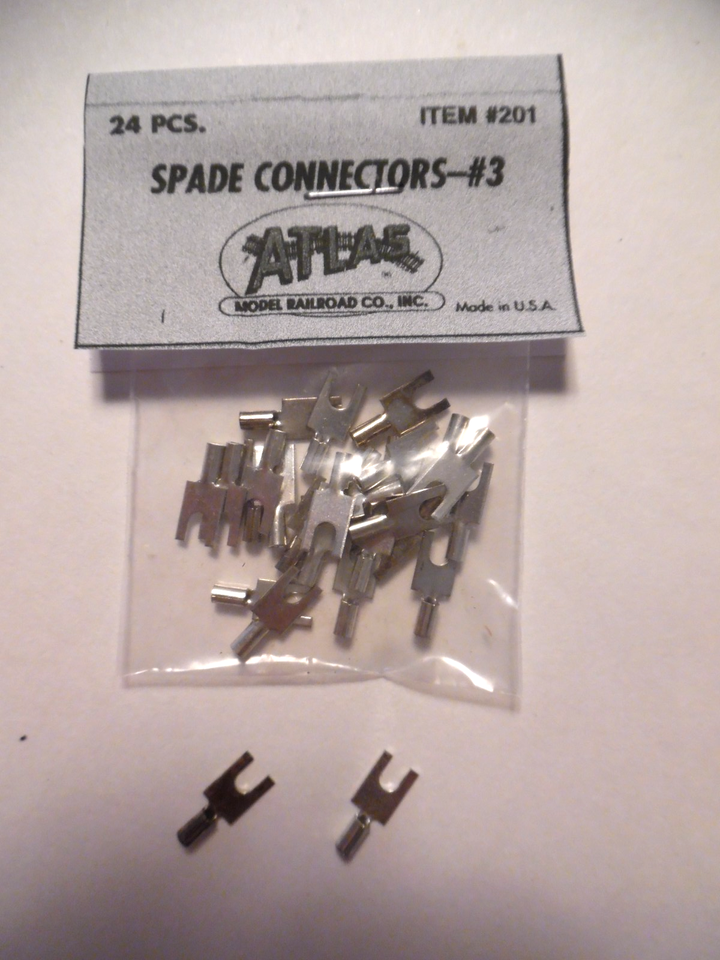 Atlas #201 Spade Tongue Connectors, Solderless, 24 pcs, for #18-22 Wire ...