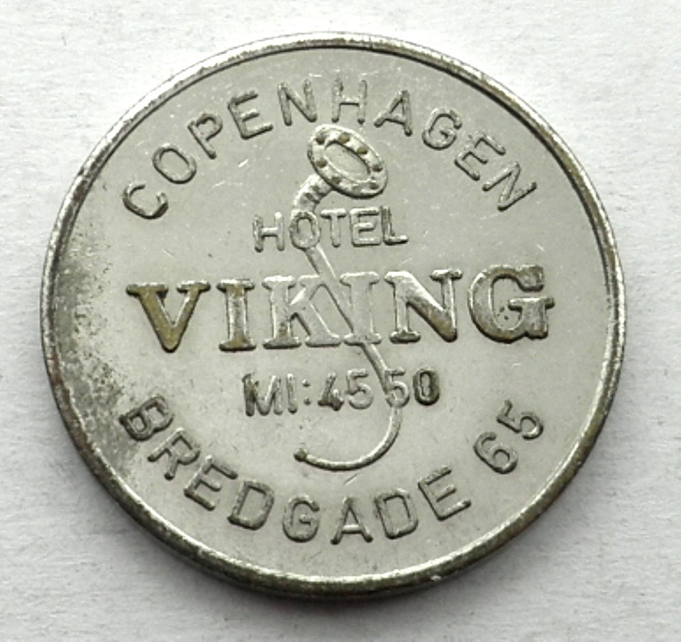 DENMARK COPENHAGEN HOTEL VIKING Token 26mm 6.6g Nickel Plated Brass ...