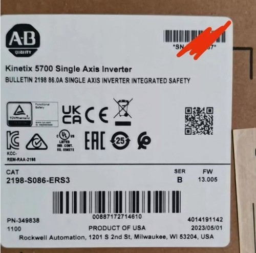 New Sealed Allen Bradley 2198-S086-ERS3 SER B Kinetix 5700 Inverter UPS ...