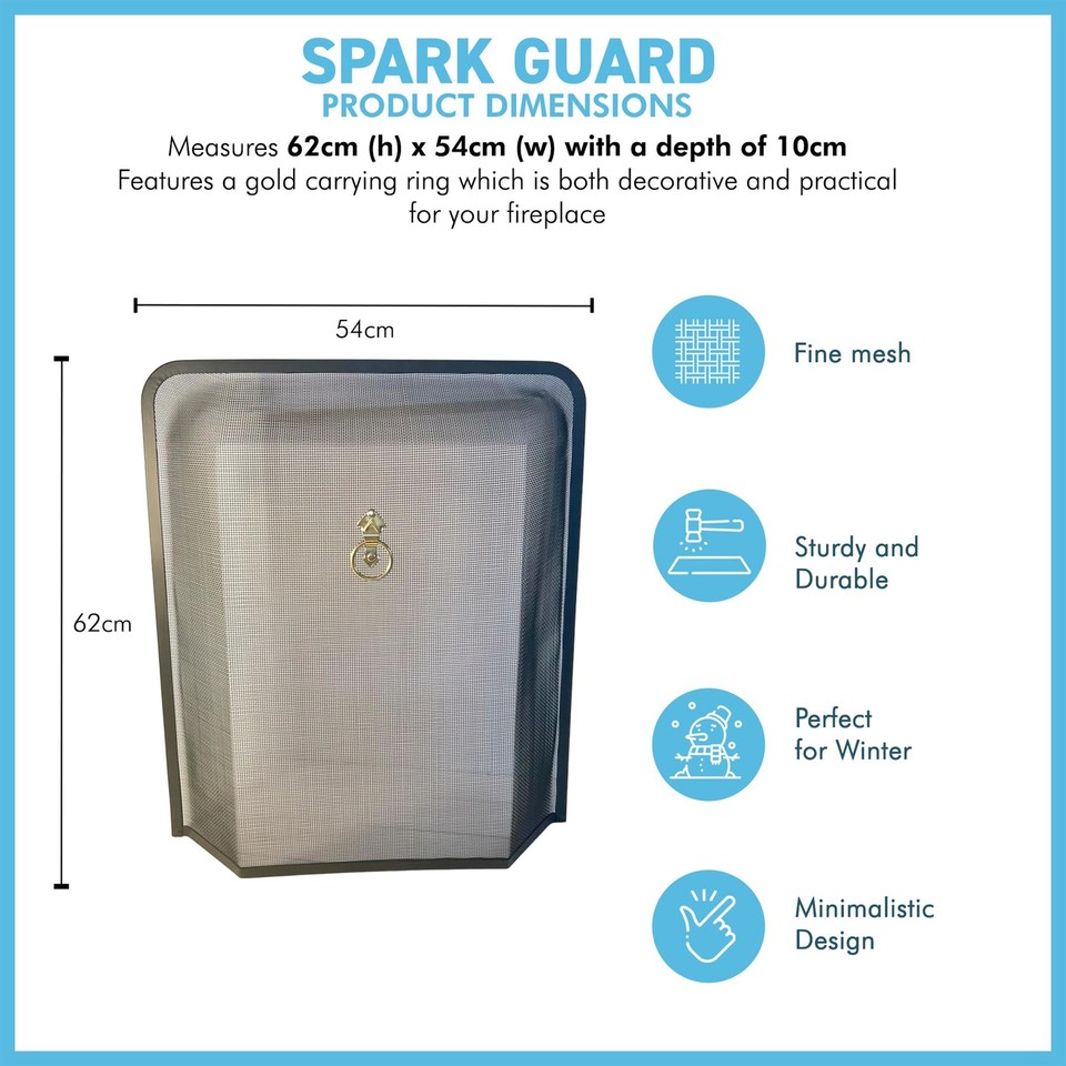 Black powder coated Fireside fireguard Spark Guard Fire Screen | eBay UK
