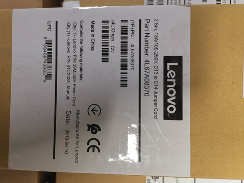 Lenovo 4L67A08370 - 2.8m, 13A/100-250V, C13to C14 Jumper Cord | eBay