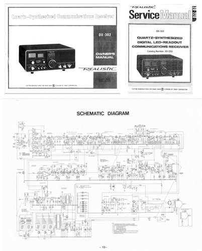 RADIO SHACK DX-302 OWNERS + SERVICE MANUALS + 11x17" SCHEMATIC DIAGRAM ...