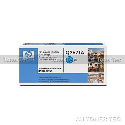 HP Genuine Q2671A CYAN Toner Cartridge for HP LaserJet 3500/3500n/3550 ...
