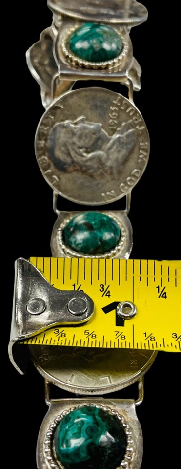 Vintage 1960's NAVAJO Native American Coin Silver CONCHO Belt 248 Grams ...