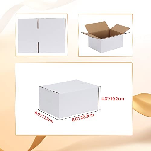 8x6x4 Shipping Boxes Set of 40 White Corrugated Cardboard Box for ...