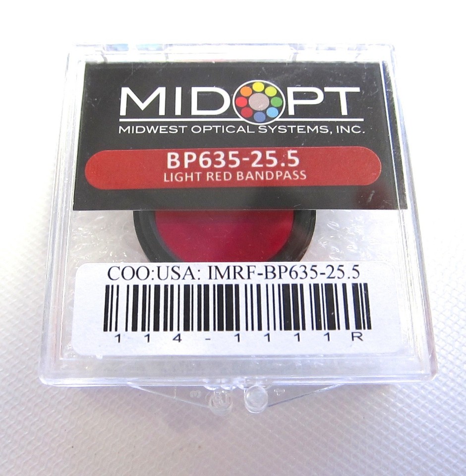 New Midwest Optical Midopt Light Red BandPass Filter IMRF BP635-25.5 | eBay
